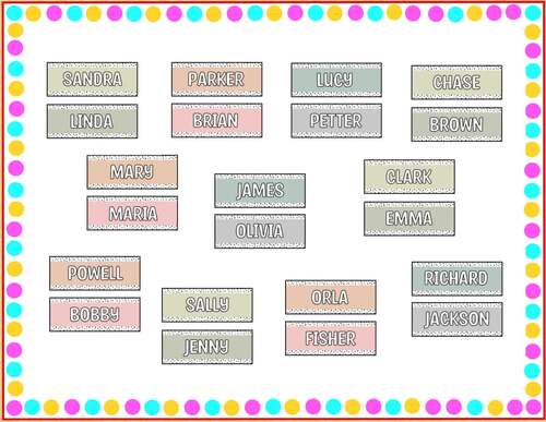 Printable Boho Student Names Slips, Student Name Tags, Student Name Labels