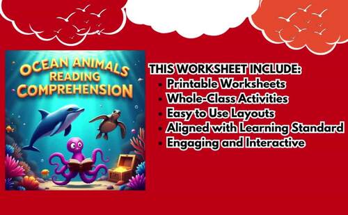 Ocean Animals Reading Comprehension Worksheet Activities 2nd,3rd,4th ...
