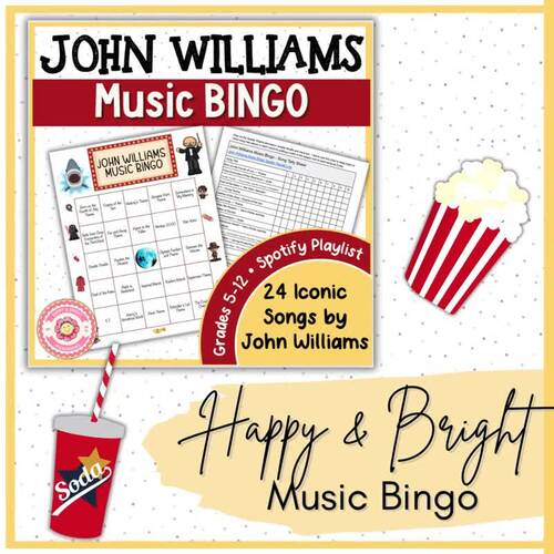 John Williams Music Bingo Game, Composer Study Fun Friday Listening ...