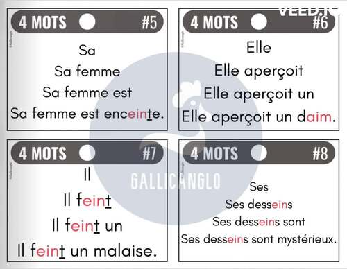FRENCH Lecture et fluence Reading fluency practice VOL14 trigraphes AIN ...