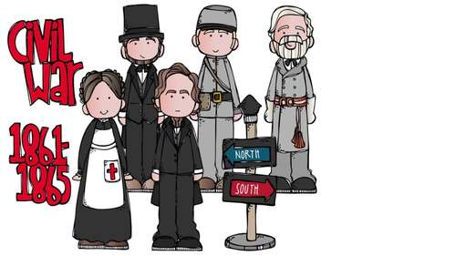 Civil War clip art, Confederate clip art, Union clip art COLORED Version