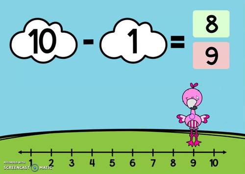 Subtraction with Number Line Boom Cards™ Distance Learning by Creating ...