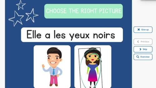 French Physical Appearance GOOGLE SLIDES Descriptions Physiques ...