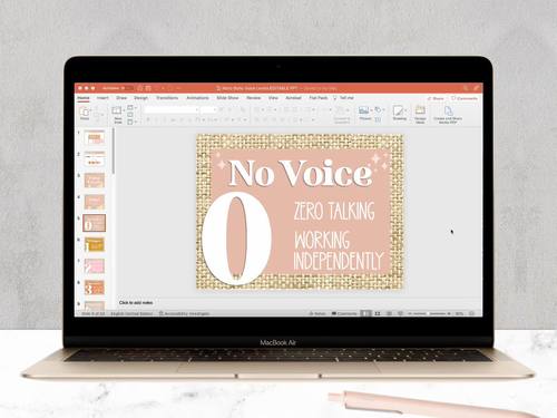 Boho Retro Voice Levels Editable | Calm Classroom Decor by Hey It's Miss H