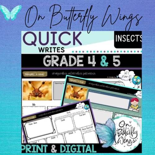 Visual Writing Prompts Insects by On Butterfly Wings | TPT