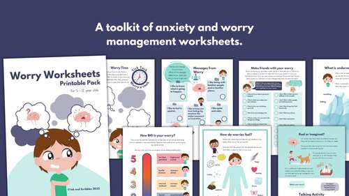 Worry and Anxiety Worksheet Pack | CBT Activity Sheets Social Emotional ...