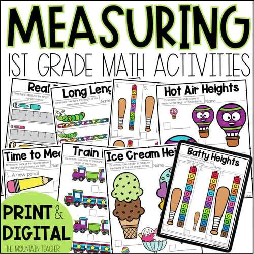 Nonstandard Measurement and Measuring in Inches Worksheets - 1st Grade ...