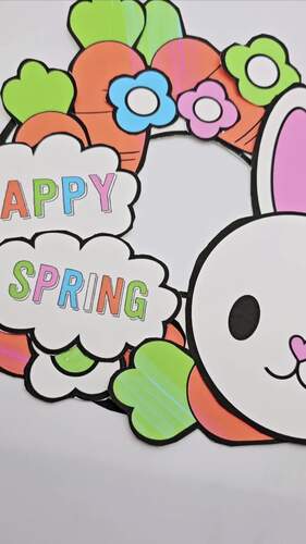 Bunny Art Craft Wreath Template Easter Spring Art Wreath Craft Art Project