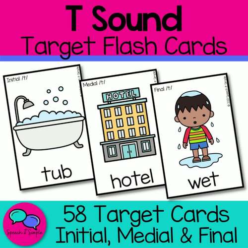 T Sound Articulation Target Cards - Artic - Apraxia - Phonology ...