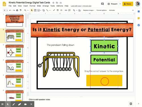 Kinetic and Potential Energy Task Cards Review Activity Test Prep NGSS ...