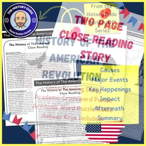 History of the American Revolution Close Reading and Puzzle Bundle ...