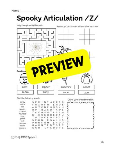 Speech Therapy Halloween Coloring Activities for Articulation Language ...