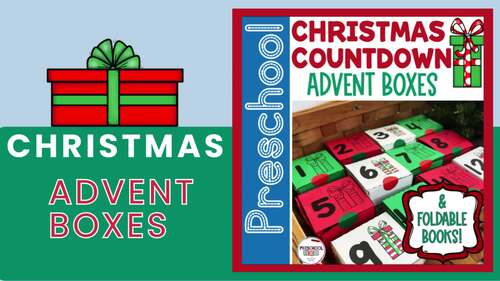Christmas Countdown - Printable Advent Boxes and Foldable Books | TPT