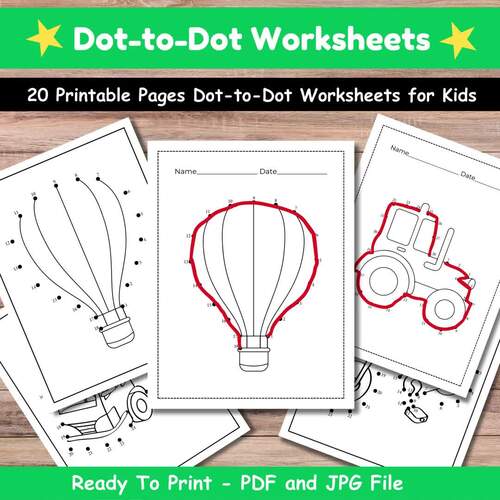 Dot to Dots / Connect the Dots, Learning Numbers with Dot to Dots, 20 ...