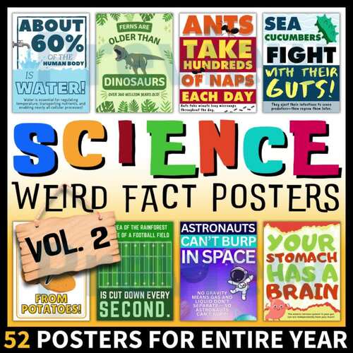 Weird Science Posters Set 2 Class Decor Bulletin Board | Science Fun ...
