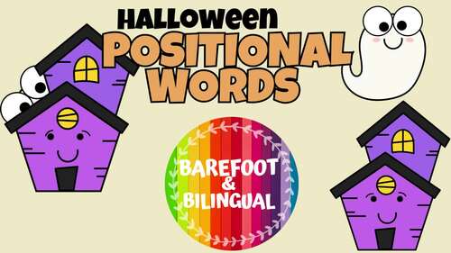 Halloween Positional Words Ghost Clipart | Prepositions Grammar Clipart
