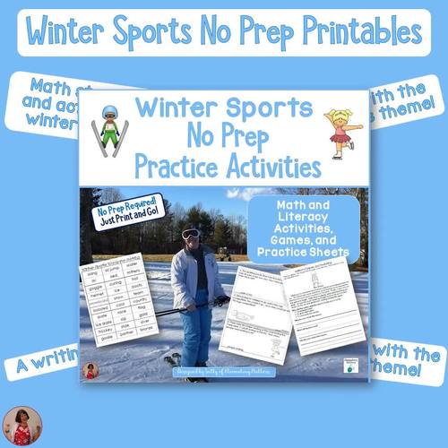 Winter Sports No Prep Literacy and Math Activities, Printables, and ...