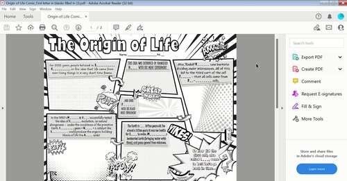 Origin of Life Comic Strip Activity - Colorful & Fun Reinforcement!