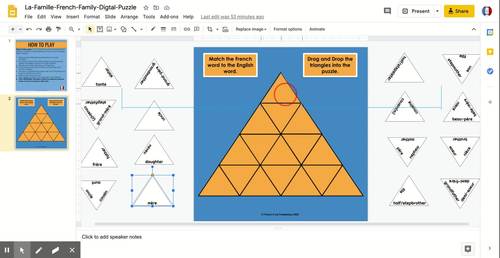La Famille-French Family Vocabulary- Digital Puzzle: Distance Learning