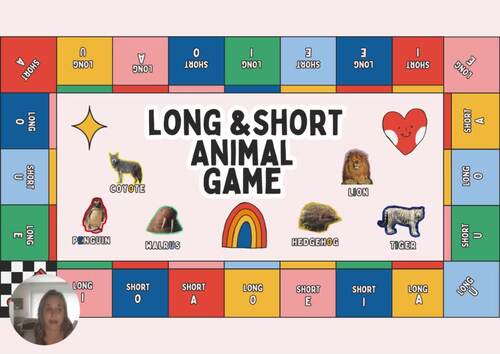 Long vs Short Vowel Animal Phonics Sorting Game: ESL 1st, 2nd, 3rd grade