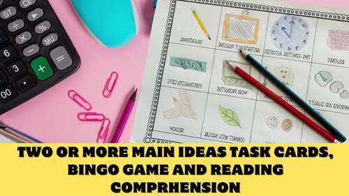 5th Grade Main Idea and Detail Task Cards - Bingo Game - Two or More ...