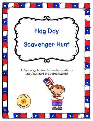 Flag Day Scavenger Hunt American Flag by CarolJ Creations | TpT