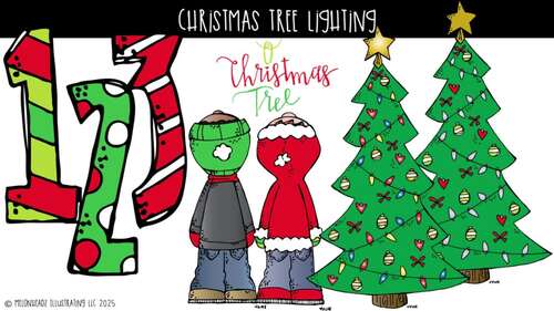Christmas Tree Lighting clip art Mini by Melonheadz Clipart | TPT