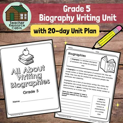 Grade 5 Biography Writing Unit (Printable + Google Slides™) | TPT