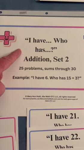 I have...Who has...? Addition Set 2 Game by MonumentalMath | TPT