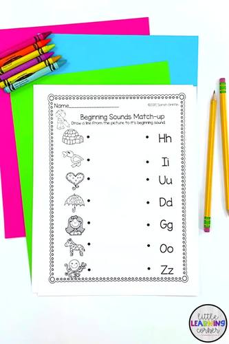 Beginning Sounds Worksheets - Sound and picture matching | TPT