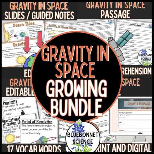 Gravity in Space Bundle Celestial Bodies BUNDLE (NEW 2024 TEKS 7.9A)