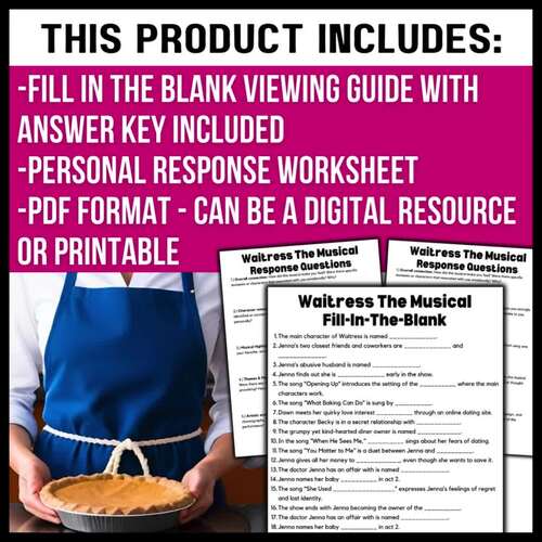 Waitress: Fill In The Blank Viewing Guide & Musical Show Response ...