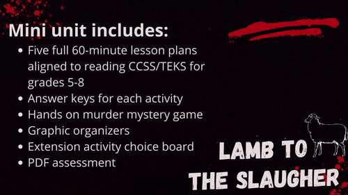 Murder Mystery Inference Activity: Lamb to the Slaughter Mini Unit