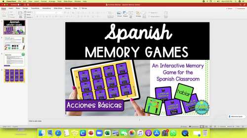 Spanish Memory Games - Basic Actions by Red Apple Studio | TPT