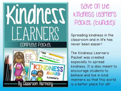 Kindness Learners Packet Bundle, SEL and Character Education - Be Kind