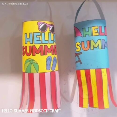 Summer Craft Hello Summer Windsock | Paper Craft Activity | End of Year