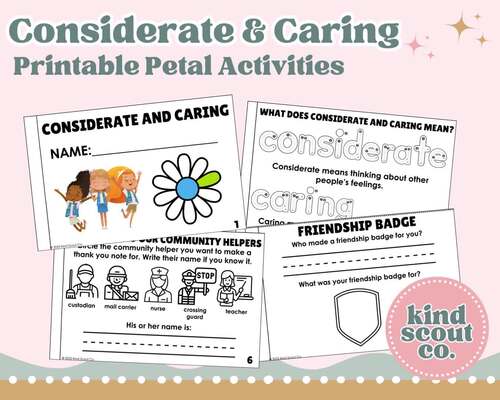 Caring and Considerate Daisy Girl Scouts Petal Activity Booklet | TPT