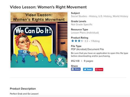 Video Lesson: Women's Right Movement by Social Studies Studio | TPT