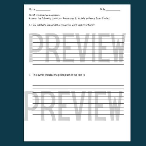 Scientist Alexander Graham Bell -Biography - Reading Passage Comprehension