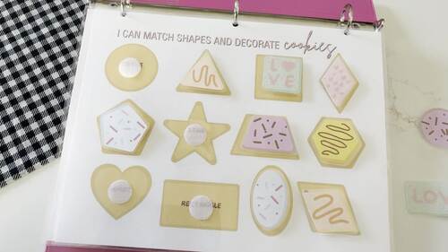 Cookie Shape Matching Game, Toddler Math Busy Book Activities Preschool ...