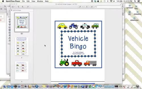 Vehicle Bingo by The Autism Helper | TPT