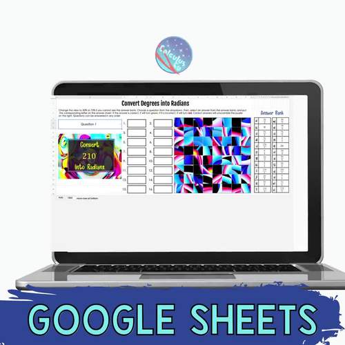 Radians and Degrees BUNDLE Digital Picture Unscramble with Google Sheets