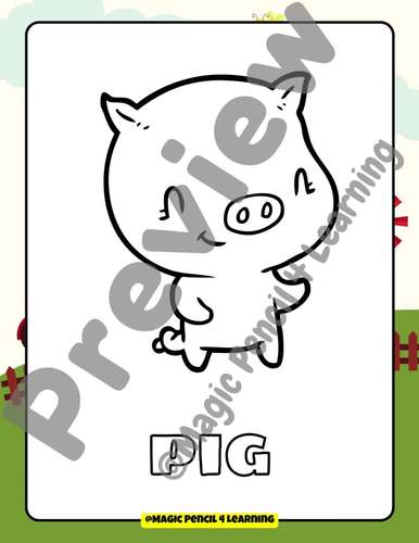 Farm Animal Coloring Pages: 20 fun drawings to learn & color. | TPT