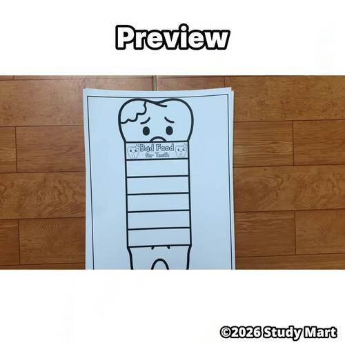 Dental Health Tooth Foldable | Good vs Bad Foods Craft Activity by ...