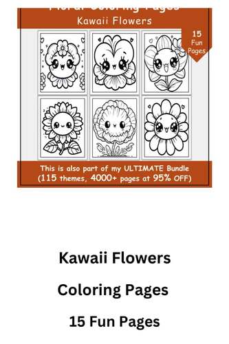 Kawaii Flowers Coloring Pages | Perfect for Relaxing & Creativity by ...