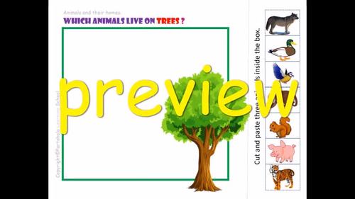 Animal Homes–Where do they live? Cut Paste, Circle it - Worksheet ...