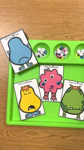 Monster Eyes Counting 1-10 Math Task Cards by Mrs Jackson's Little Learners