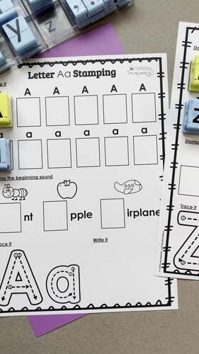 Alphabet Letter Stamping Worksheets Literacy Center | TPT