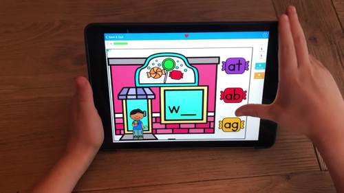 CVC Word Onset and Rime Match DIGITAL Boom Cards by Sarah Paul | TpT