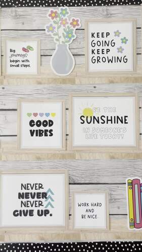 Motivational Quotes Bulletin Board or Classroom Door Decor Kit - Retro ...